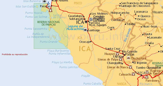 Mapas de Ica, maps, Peru, Turismo en Ica, Nazca, Paracas, Chincha ...