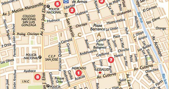 Mapas de Ica, maps, Peru, Turismo en Ica, Nazca, Paracas, Chincha ...